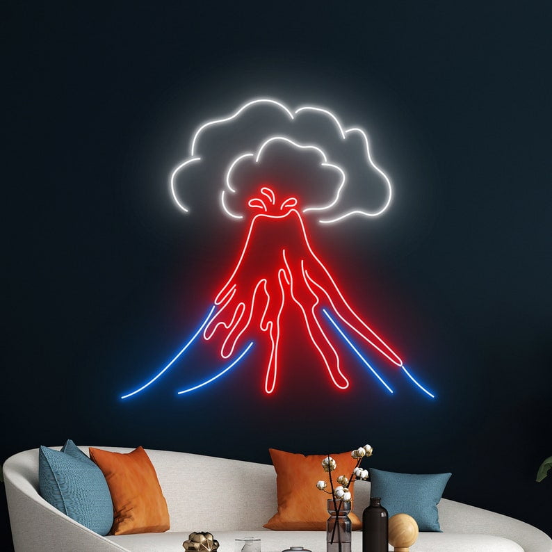 Handmadetneonsign Volcano Led Sign, Volcanic Ash Neon Sign, Volcanic ...