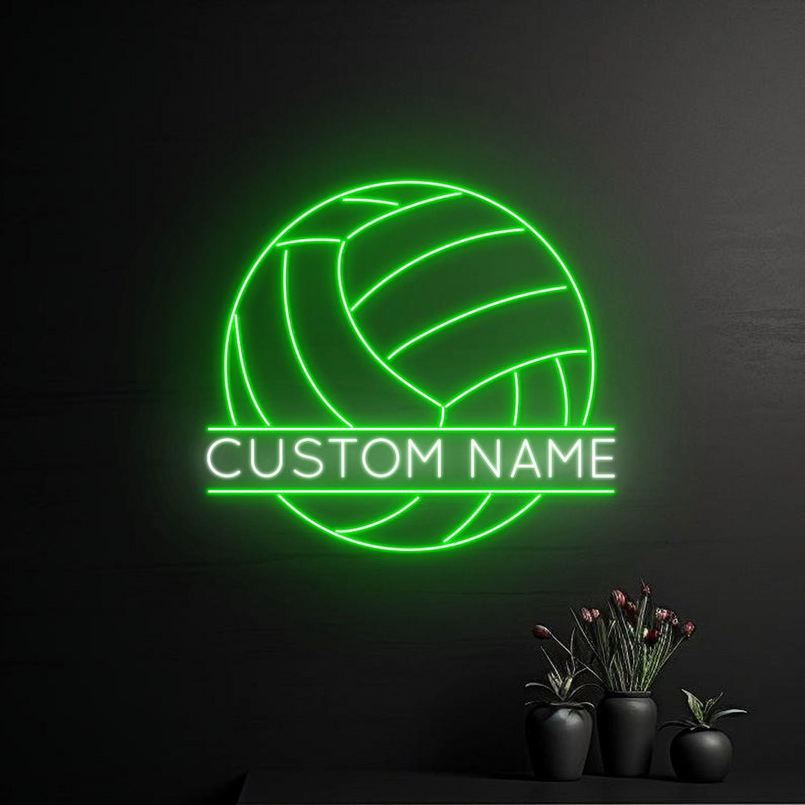 Handmadetneonsign Volleyball Neon Sign, Volleyball Ball Neon Light ...