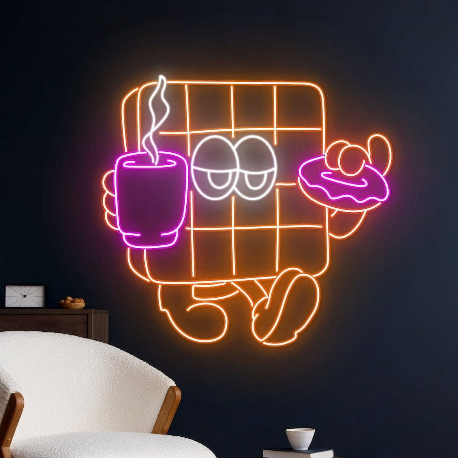 Handmadetneonsign Waffle Drink Coffee Neon Sign, Waffle Led Sign ...