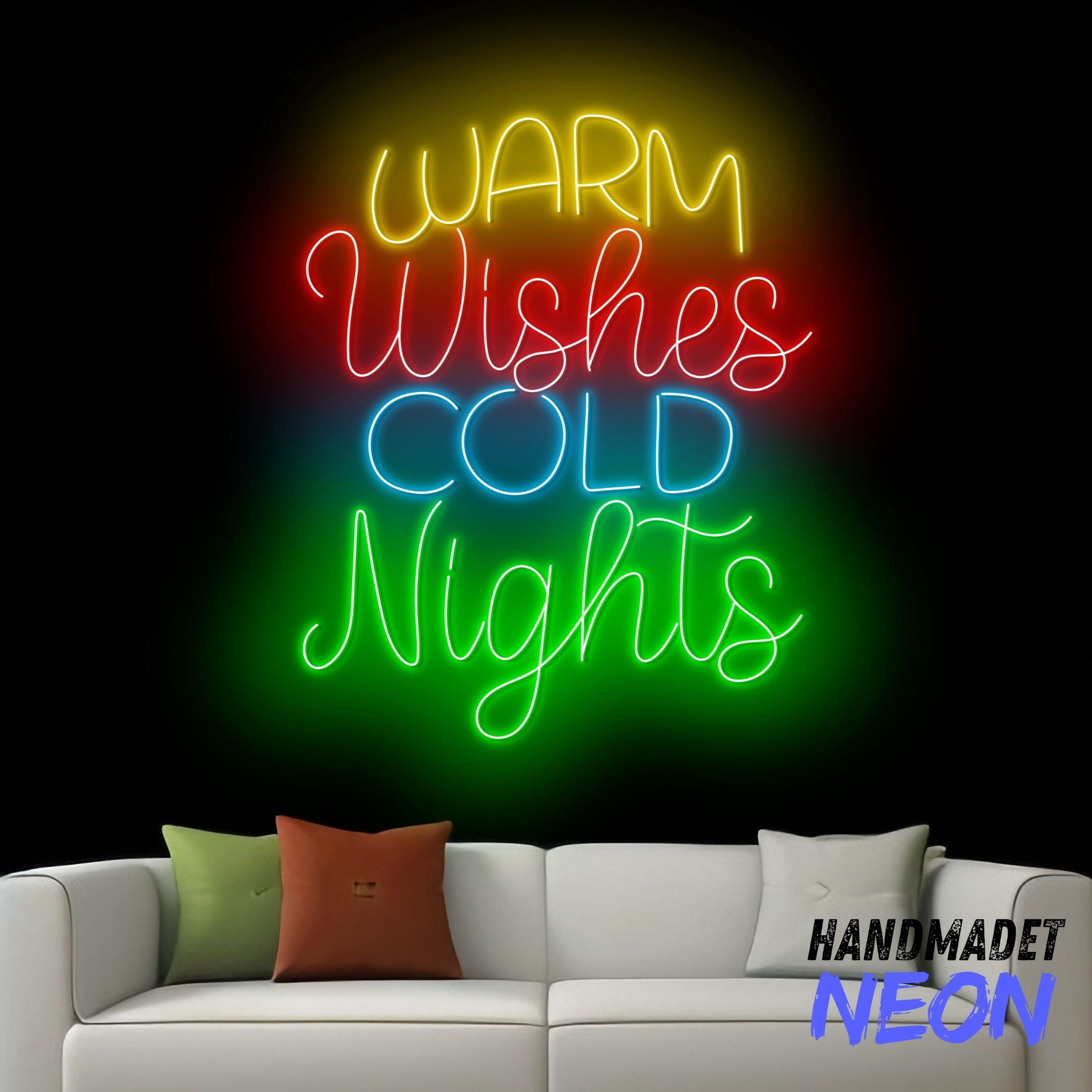 Handmadetneonsign Warm Wishes Cold Nights Neon Sign, Christmas Led Sign ...