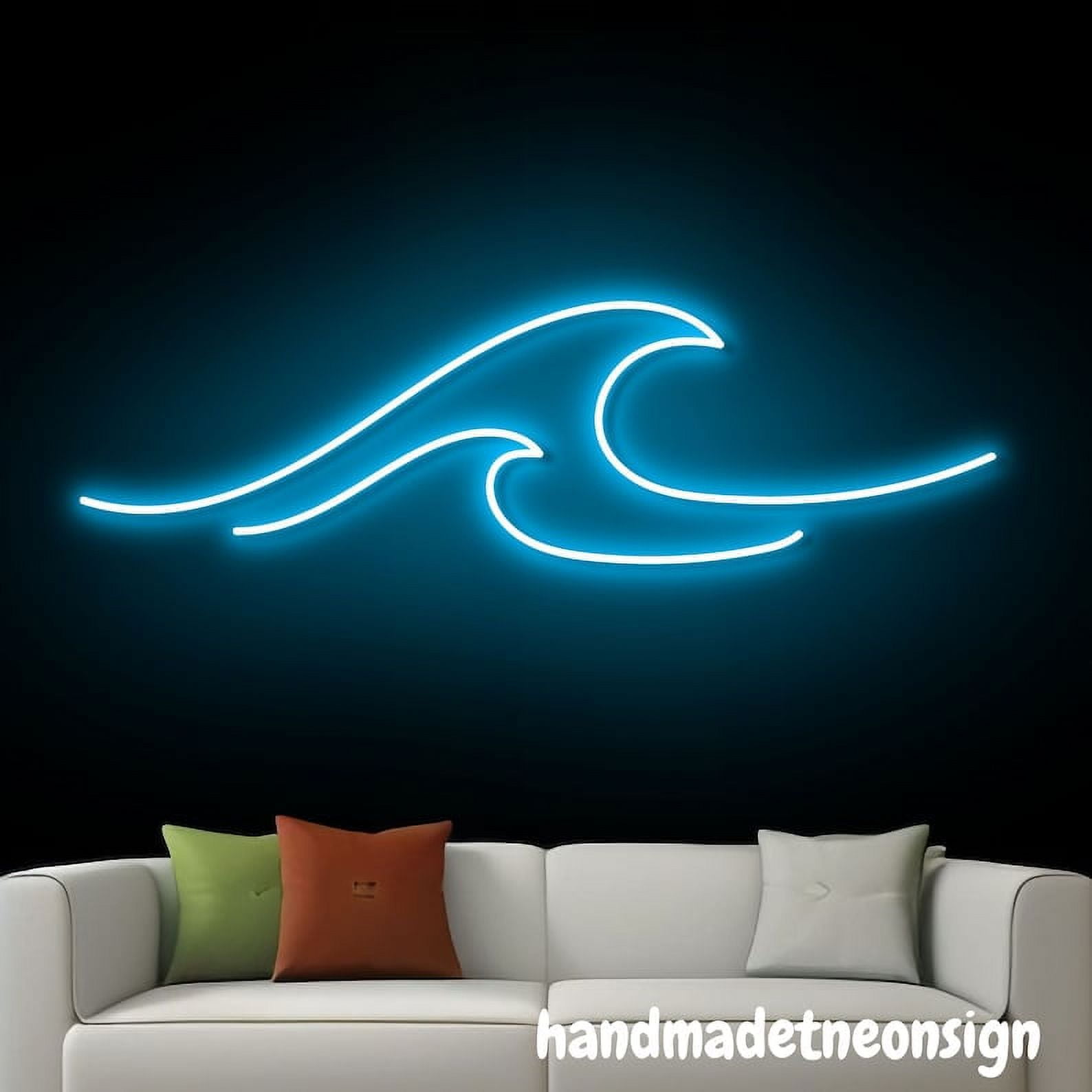 Handmadetneonsign Wave Neon Sign, Custom Waves Wall Art Light, Ocean ...