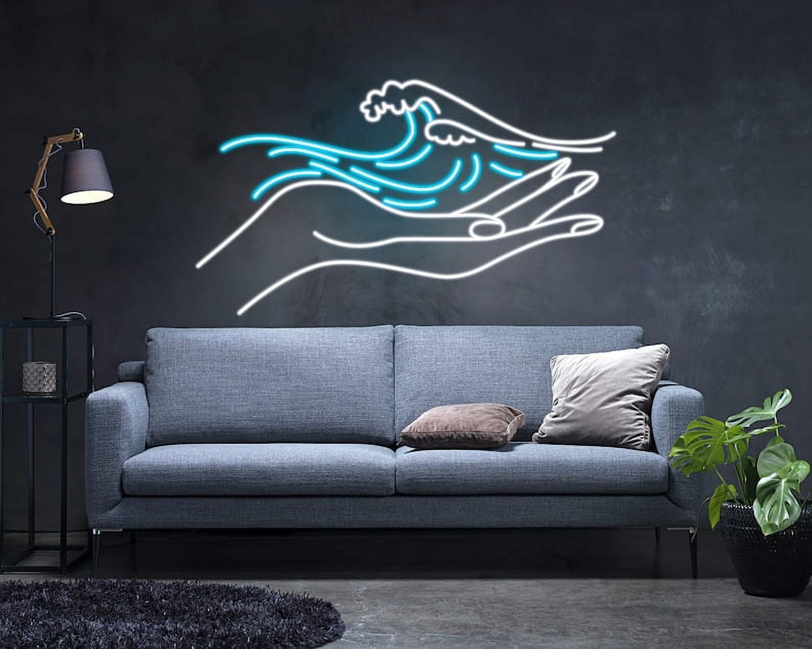 Handmadetneonsign Wave hand Neon Sign, Wave hand Neon Light, Custom ...