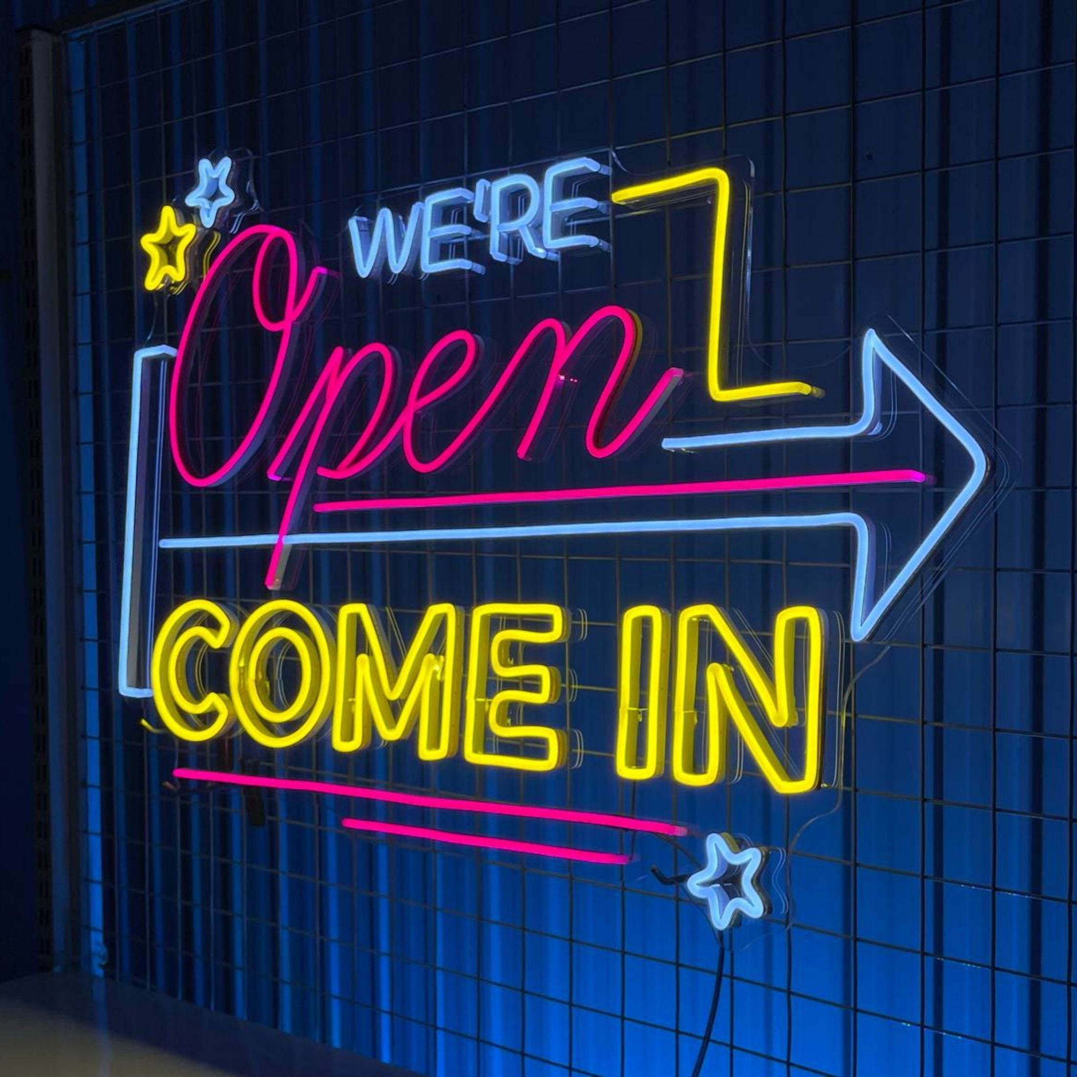 Handmadetneonsign We Are Open Come In Neon Sign, Open Store Signs Wall ...