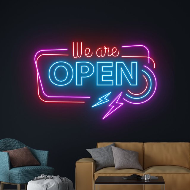 Handmadetneonsign We Are Open Led Sign, We Are Open Neon Sign, Open Led ...