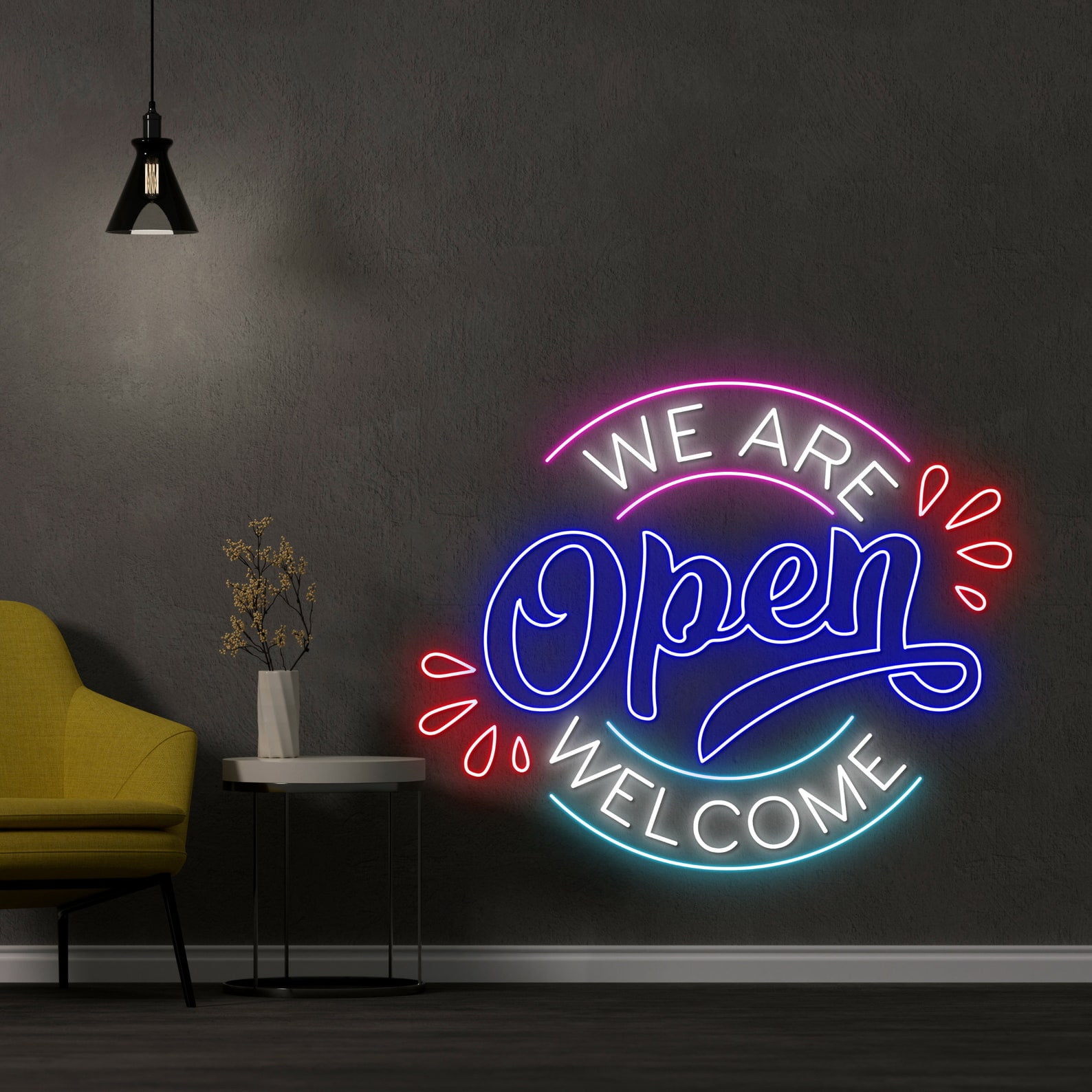 Handmadetneonsign We Are Open Welcome Neon Sign, We Are Open Led Sign ...