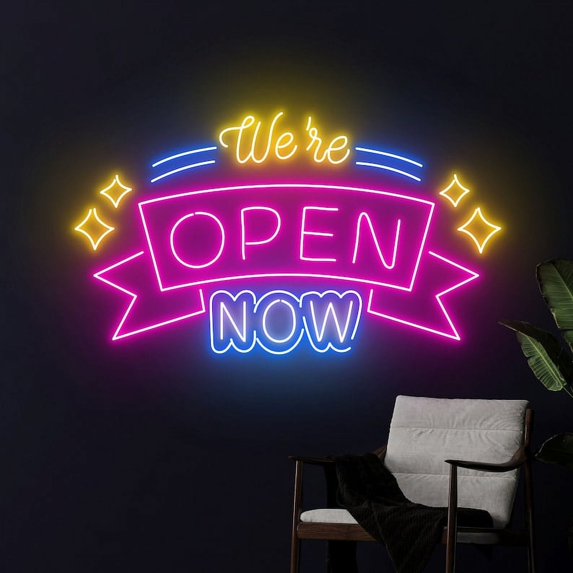 Handmadetneonsign We're Open Now Led Sign, We Are Open Neon Sign, Open ...