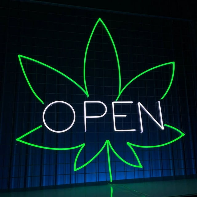 Handmadetneonsign Weed Open Led Sign, Weed Open Led Lights, Weed Leaf ...