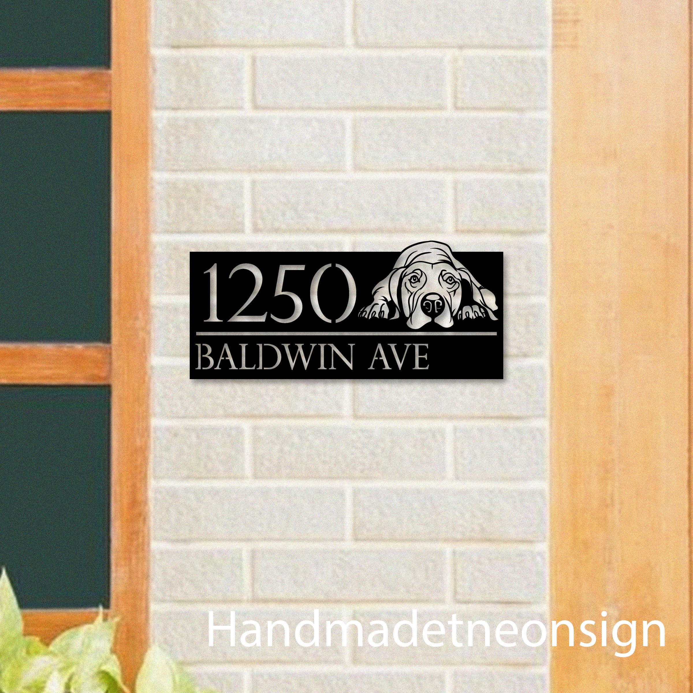 Handmadetneonsign Weimaraner House Number, Weimaraner Dog Home Address ...
