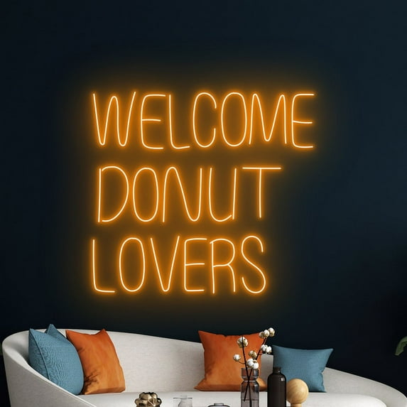 Handmadetneonsign Welcome Donut Lovers Neon Sign, Donut LED Sign, Donut ...