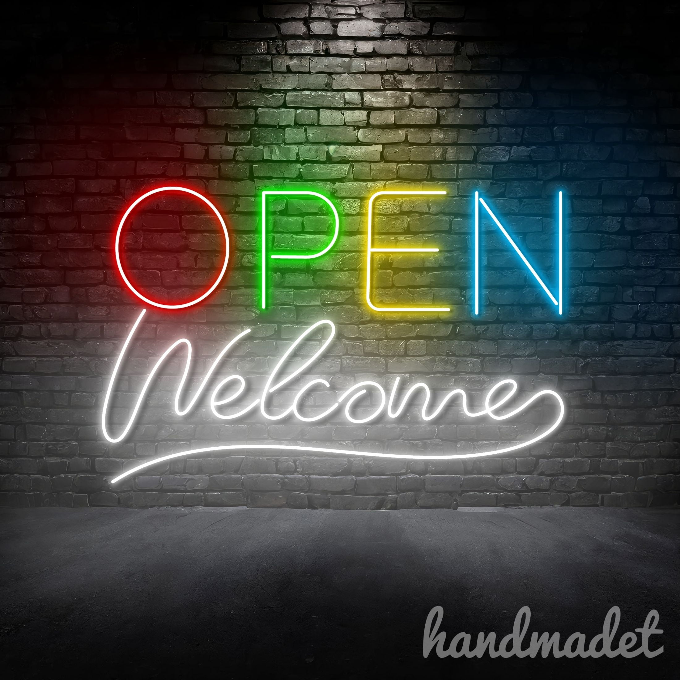 Handmadetneonsign Welcome Open Neon Sign, Welcome Store Wall Art Decor ...