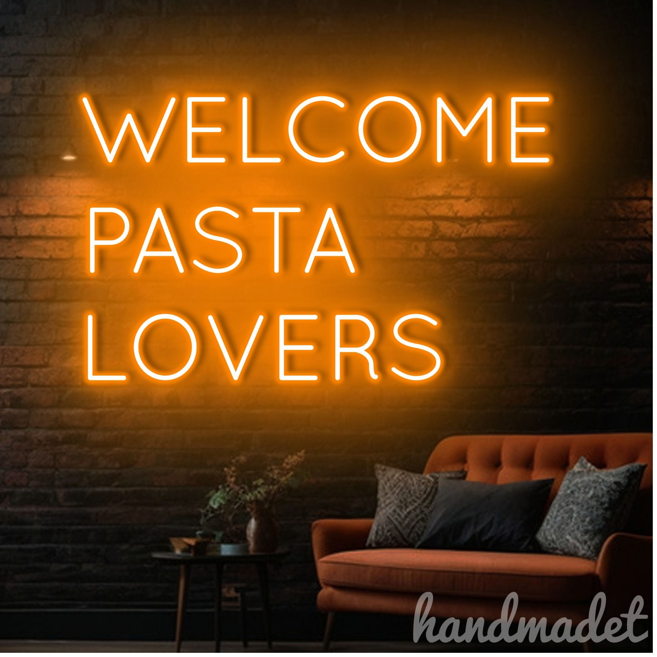 Handmadetneonsign Welcome Pasta Lovers Neon Sign, Pasta Food Store Wall ...