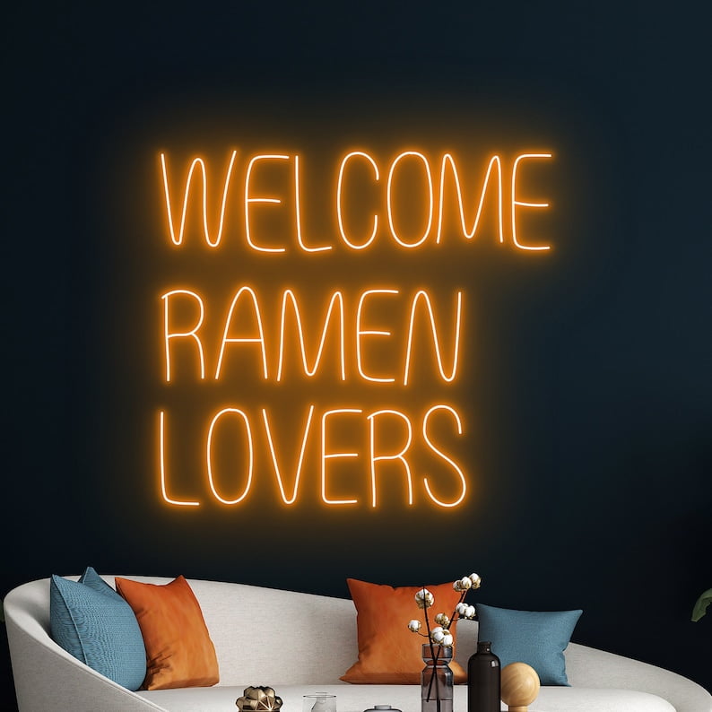 Handmadetneonsign Welcome Ramen Lovers Neon Sign, Ramen LED Sign, Ramen ...