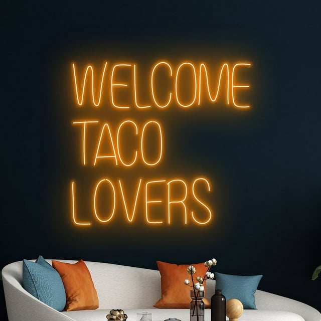 Handmadetneonsign Welcome Taco Lovers Neon Sign, Tacos Neon Light ...