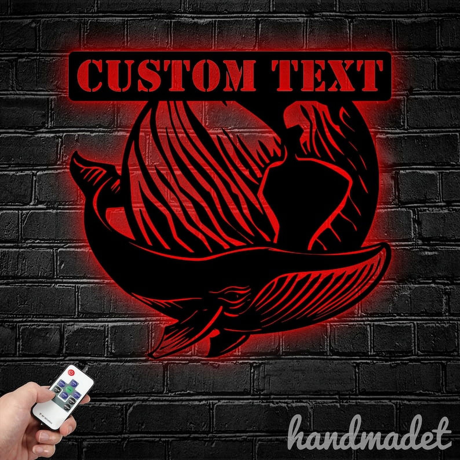 Handmadetneonsign Whale Metal Wall Art, Whale Metal Sign Wall Decor ...