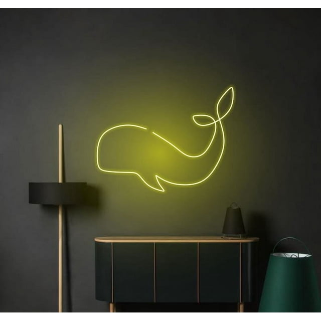 Handmadetneonsign Whale Neon Sign, Mini Whale Neon Sign, Animal Neon ...