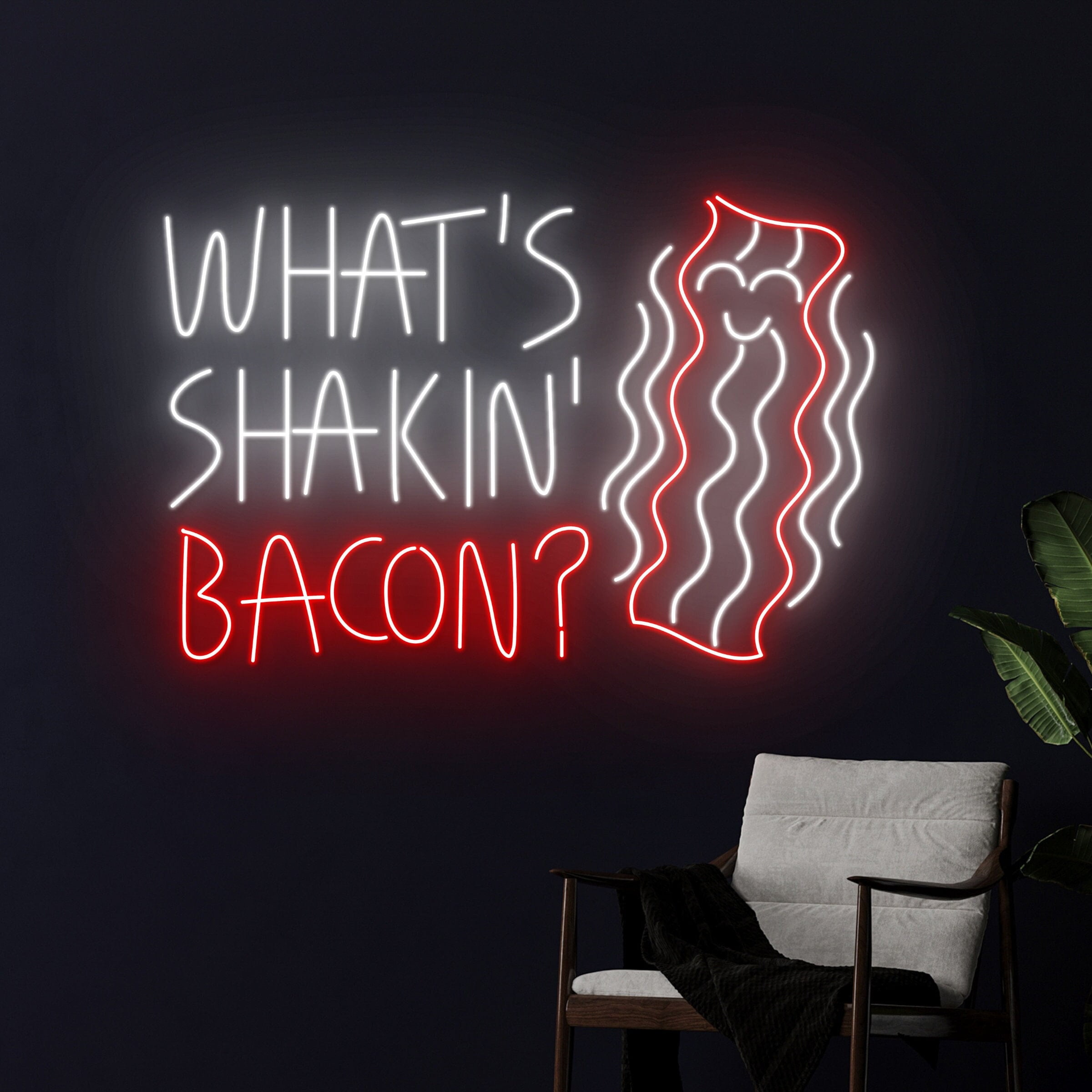 Handmadetneonsign What's Shakin' Bacon Neon Light, What's Shakin' Bacon ...