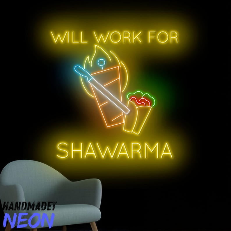 Handmadetneonsign Will Work For Shawarma Neon Sign, Shawarma Neon Light ...