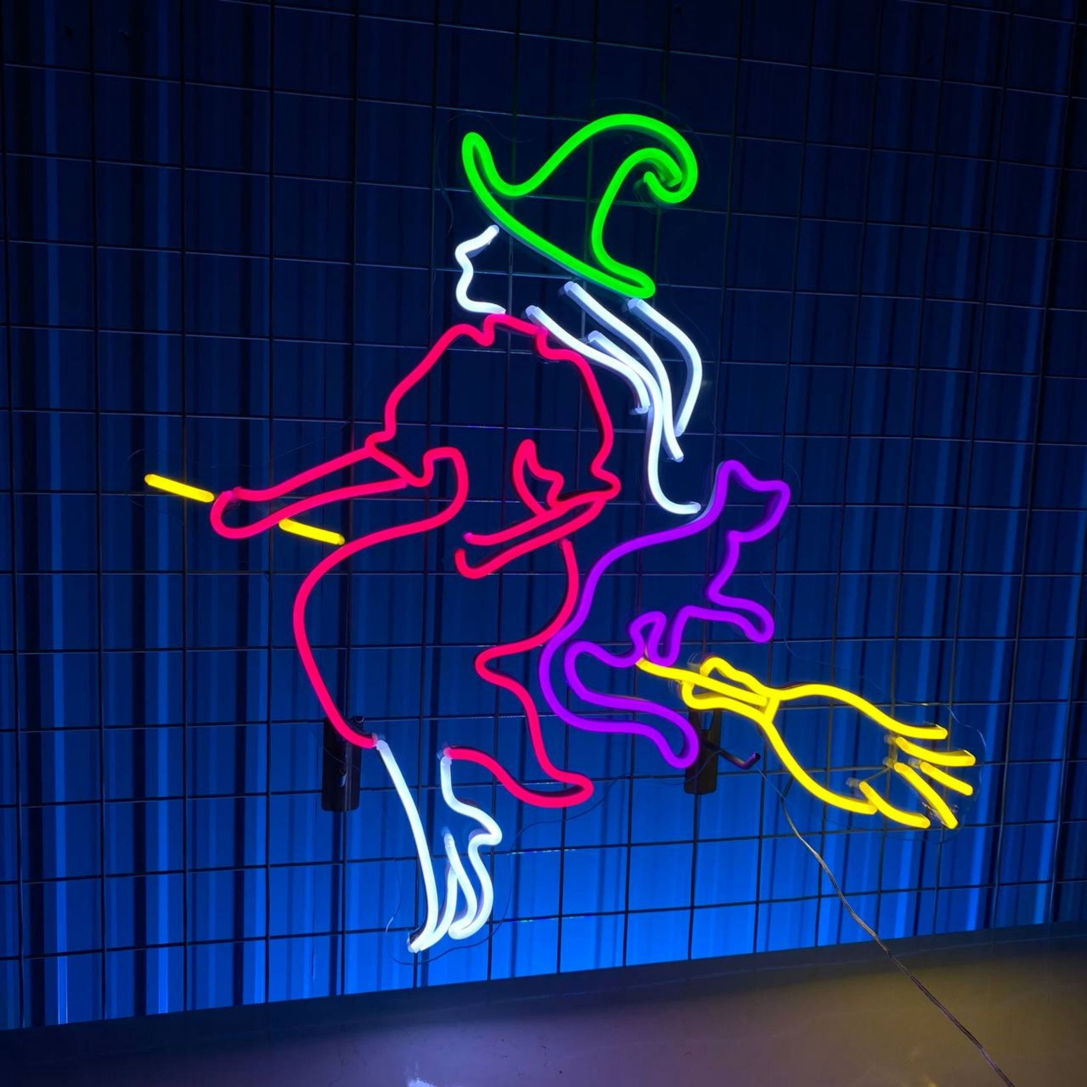 Handmadetneonsign Witch Neon Sign, Halloween LED Light Wall Art Decor ...