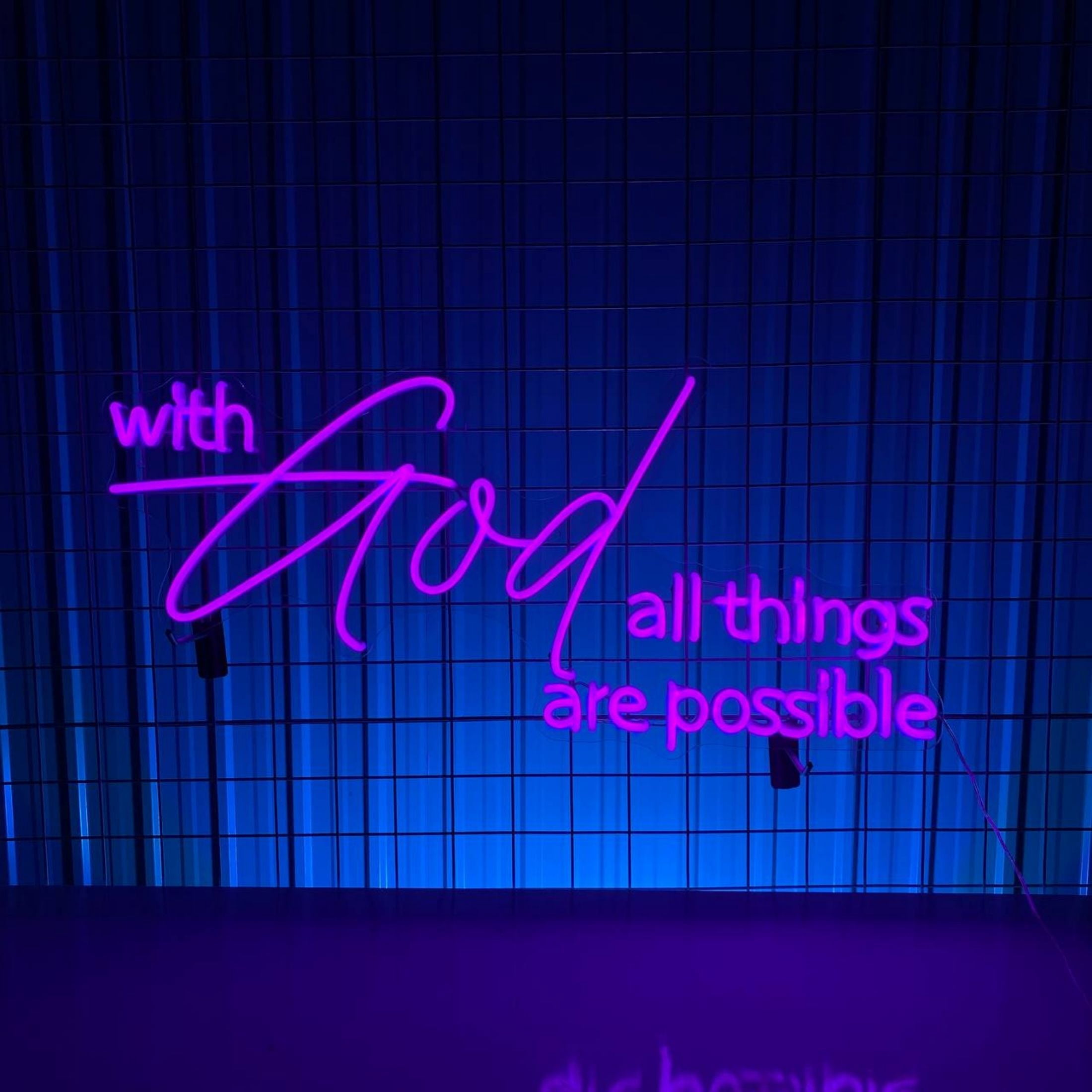 Handmadetneonsign With God All Things Are Possible Neon Sign, Christian ...
