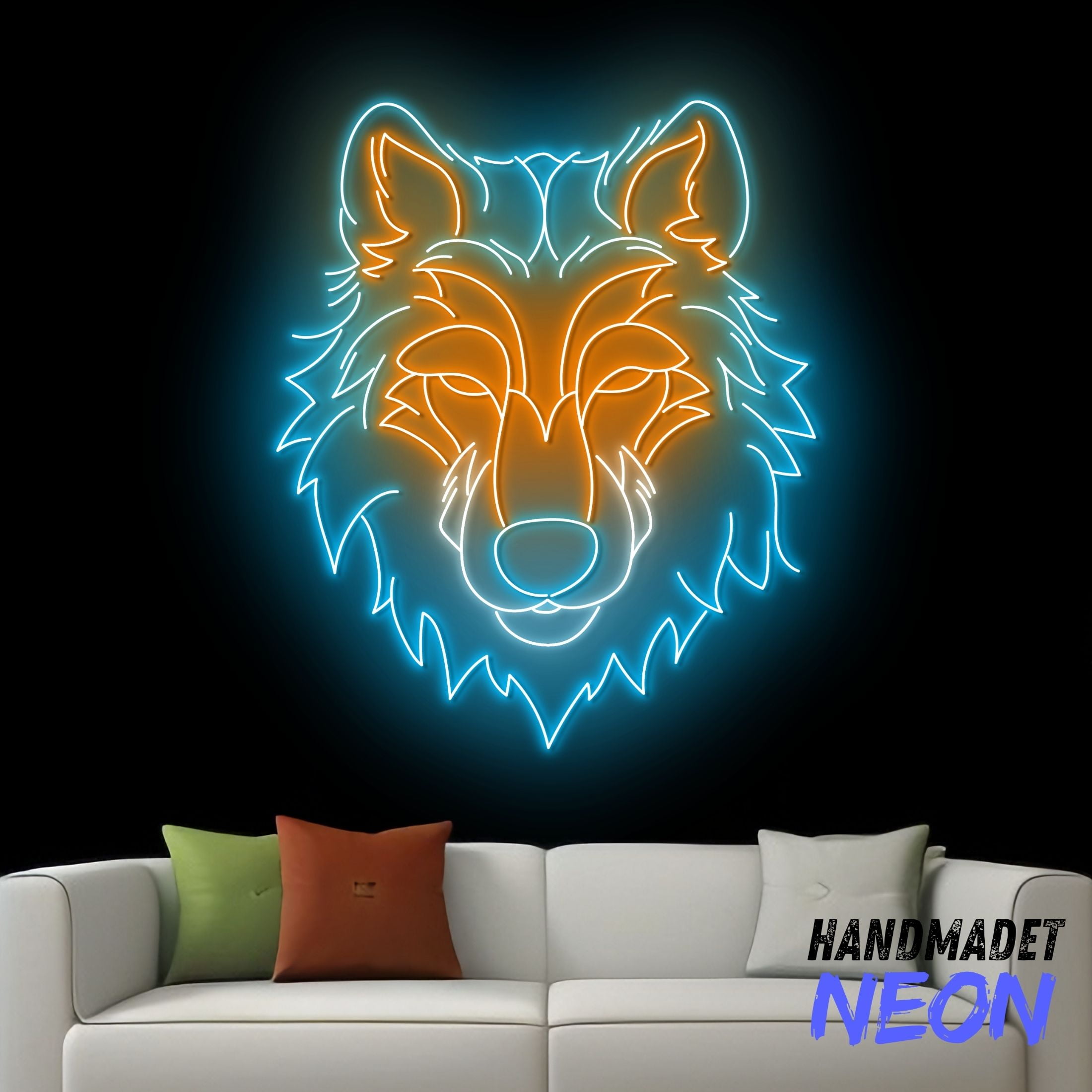Handmadetneonsign Wolf Head Neon Sign, Wolf Led Sign, Wolf Head Wall ...