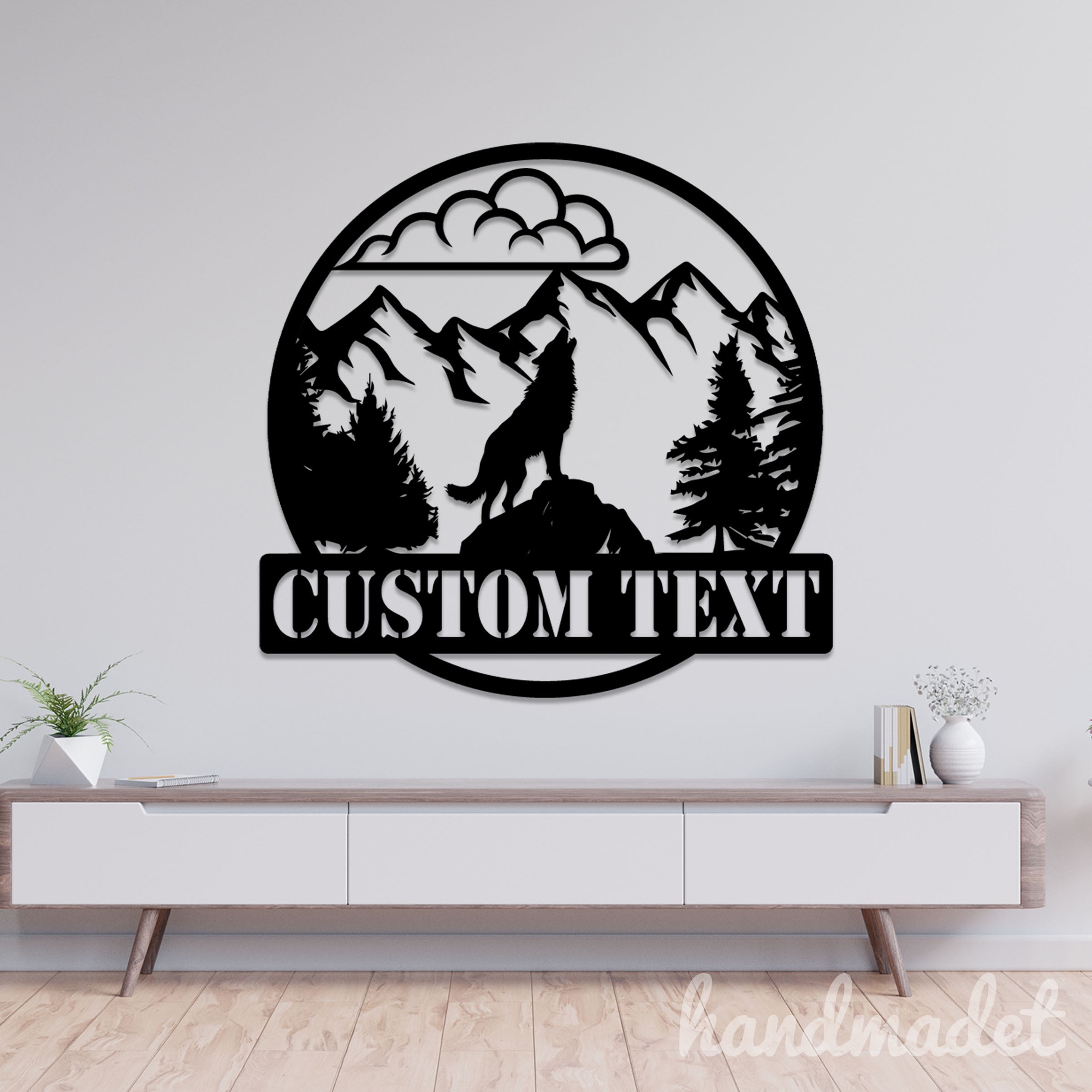 Handmadetneonsign Wolf Howling Metal Wall Art Light, Wolf Metal Sign ...