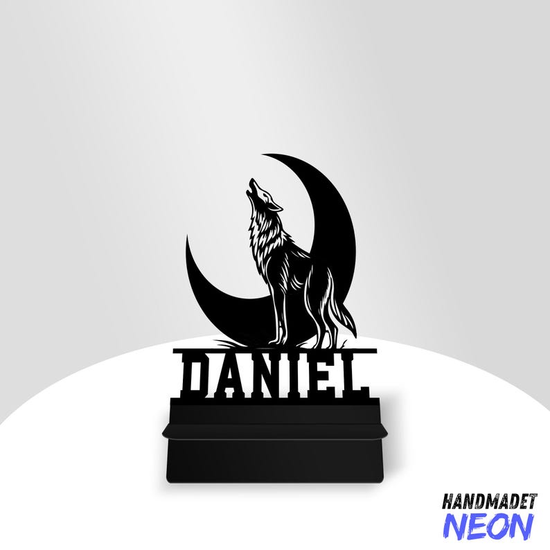 Handmadetneonsign Wolf Phone Stand, Wolf Metal Cell Phone Desk, Wolf ...