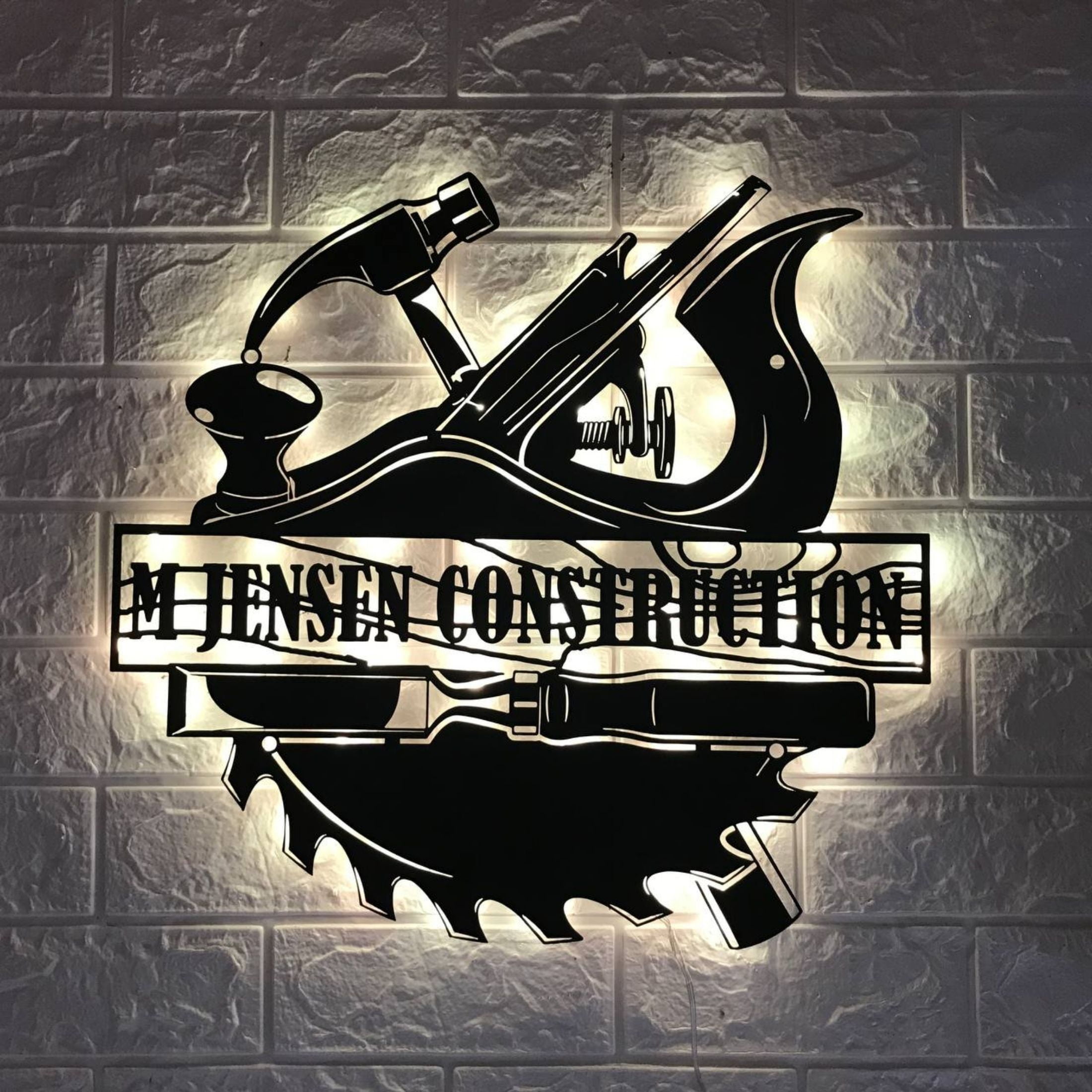 Handmadetneonsign Woodworking Metal Wall Art Light, Carpenter Metal ...