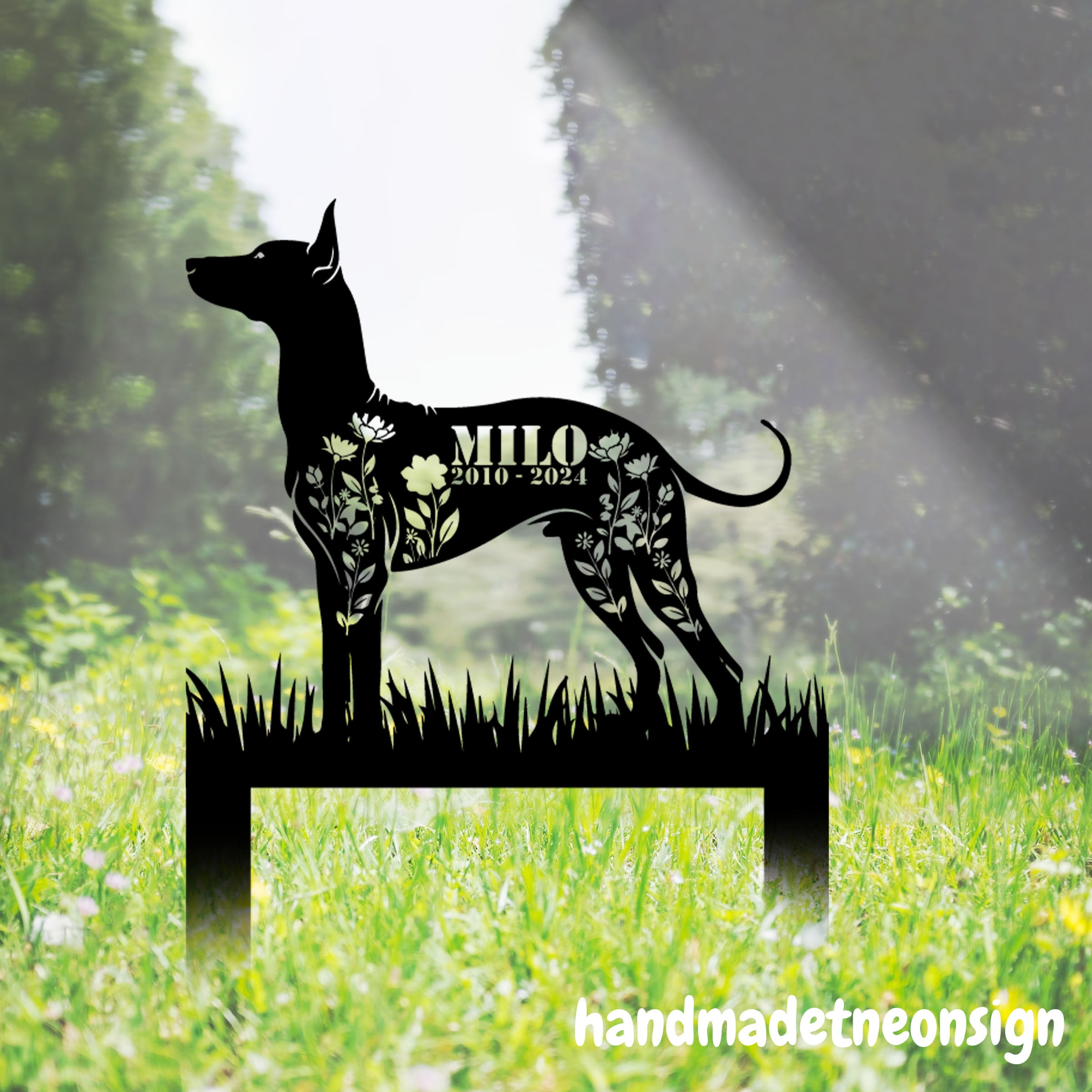 Handmadetneonsign Xoloitzcuintli Dog Memorial Stake, Dog Metal Stakes, Dog Grave Garden Yard ...
