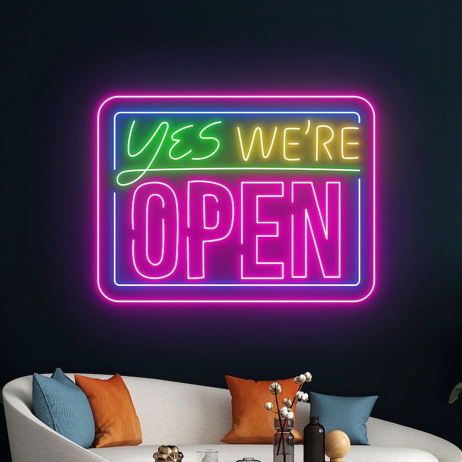 Handmadetneonsign Yes We're Open Led Sign, We Are Open Neon Sign, Open ...