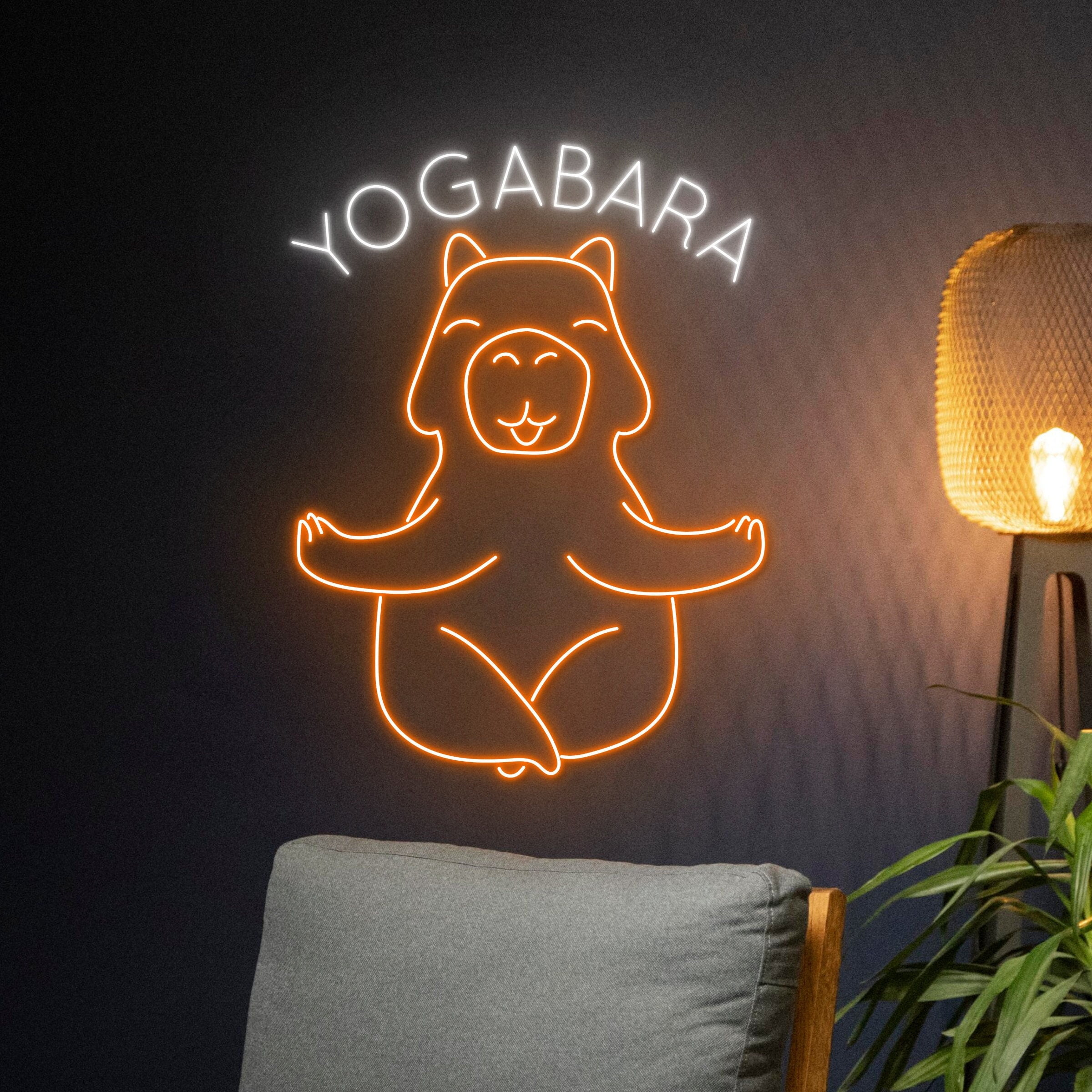 Handmadetneonsign Yogabara Yoga Capybara Neon Sign, Capybara Yoga Led ...