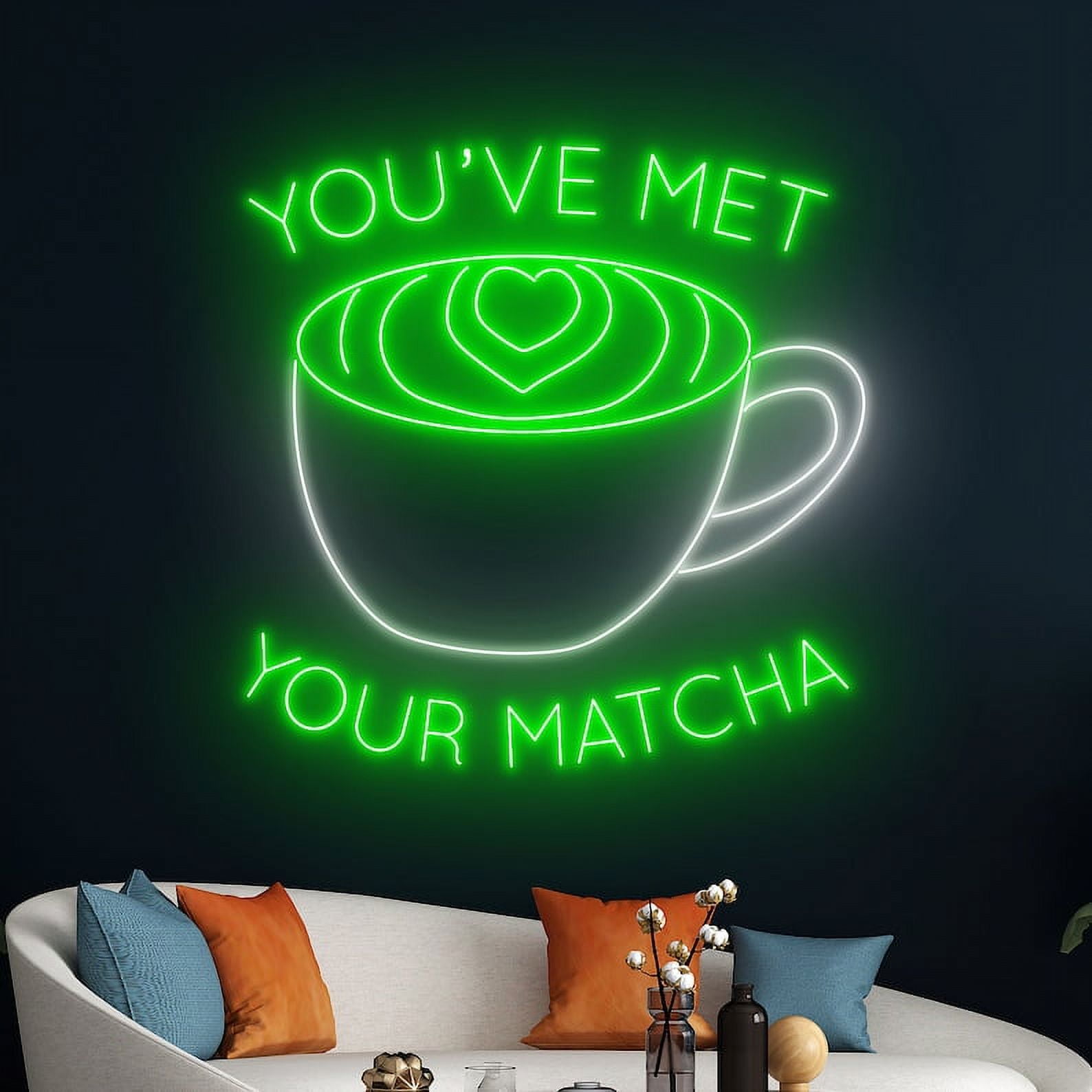 Handmadetneonsign You've Met Your Matcha Neon Sign, Custom Quote Neon ...