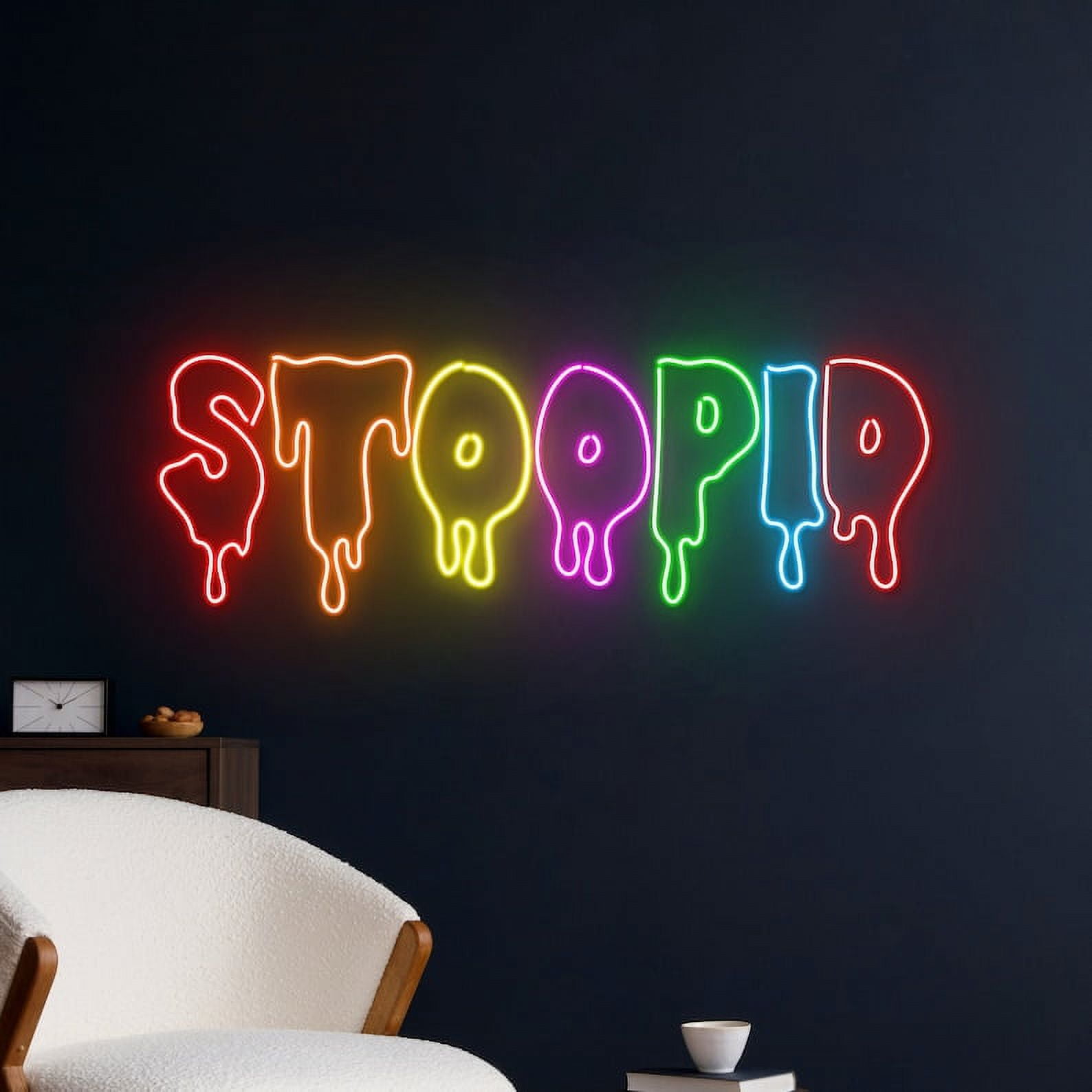 HandmadetneonsignDripping Stoopid Neon Sign, Melting Stoopid Led Light ...