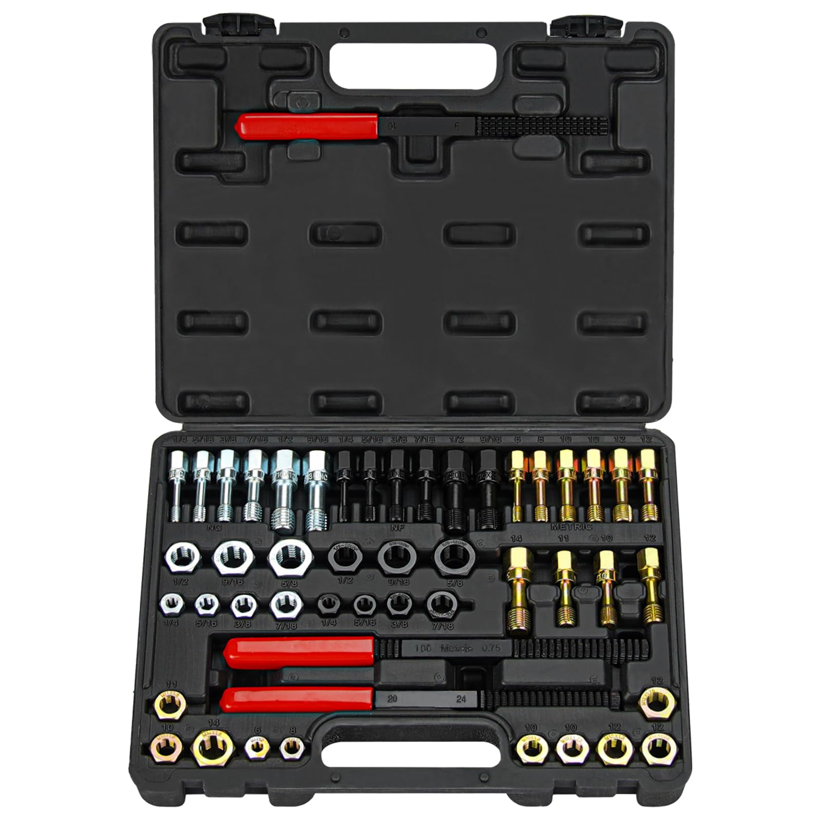 Handor 49 Pieces Thread Chaser Set Metric & SAE Thread Repair Kit with ...
