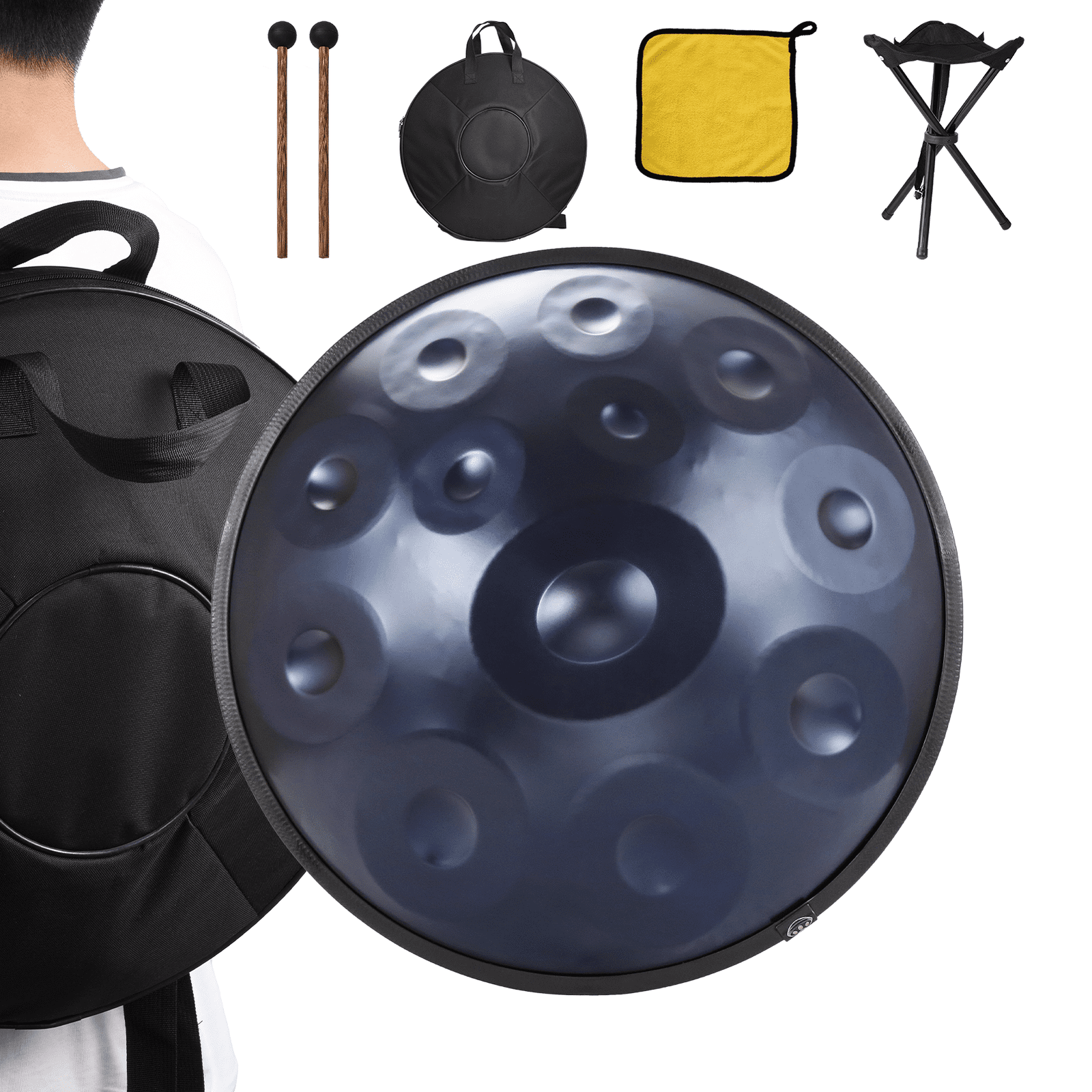 Handpan Drum In D Minor 12 Notes 22 Inche Steel Drum Percussion ...