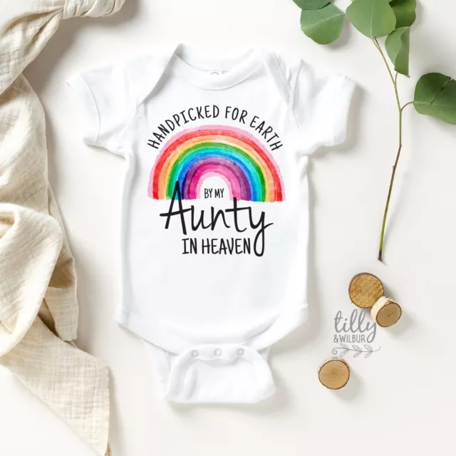 Handpicked For Earth By My Aunty In Heaven Baby Bodysuit, Handpicked ...