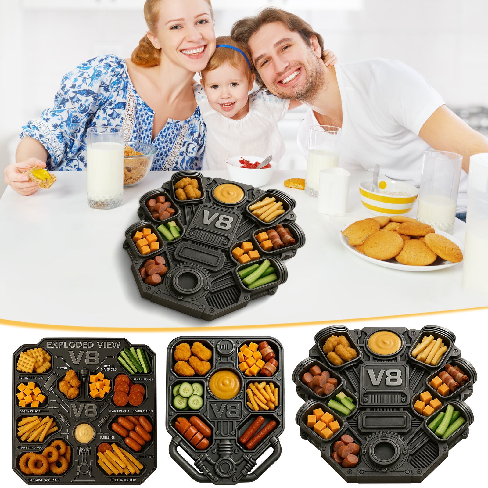 Handpicked Items, Engine Food Platter, Themed Serving Dish, Stainless ...