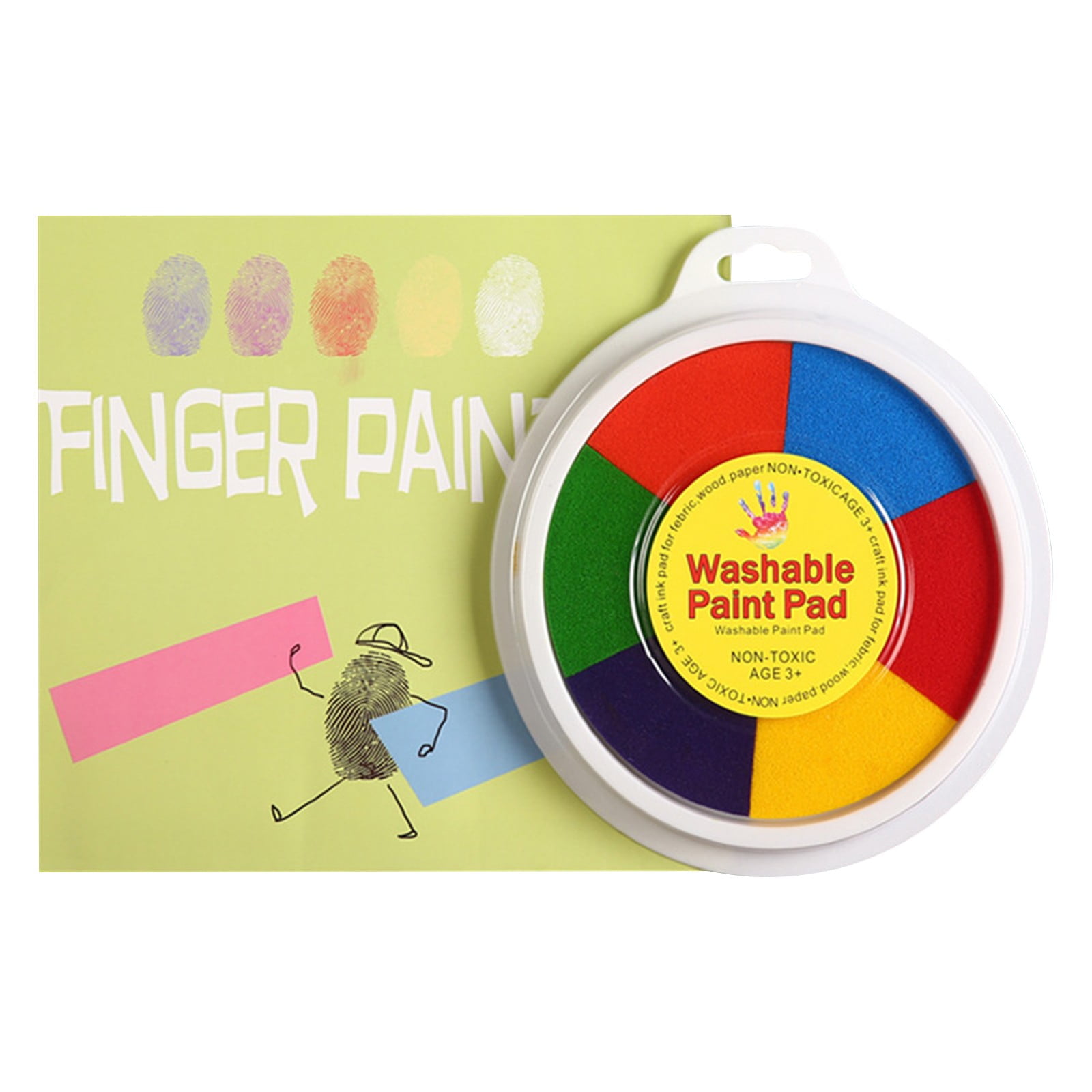 Handprint Art Kit: 6-Color Non-Toxic Ink Pads with Drawing Album ...