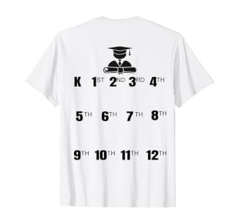 Handprint Chart Tee Grow With Me School Year Growth K-12 T-Shirt ...