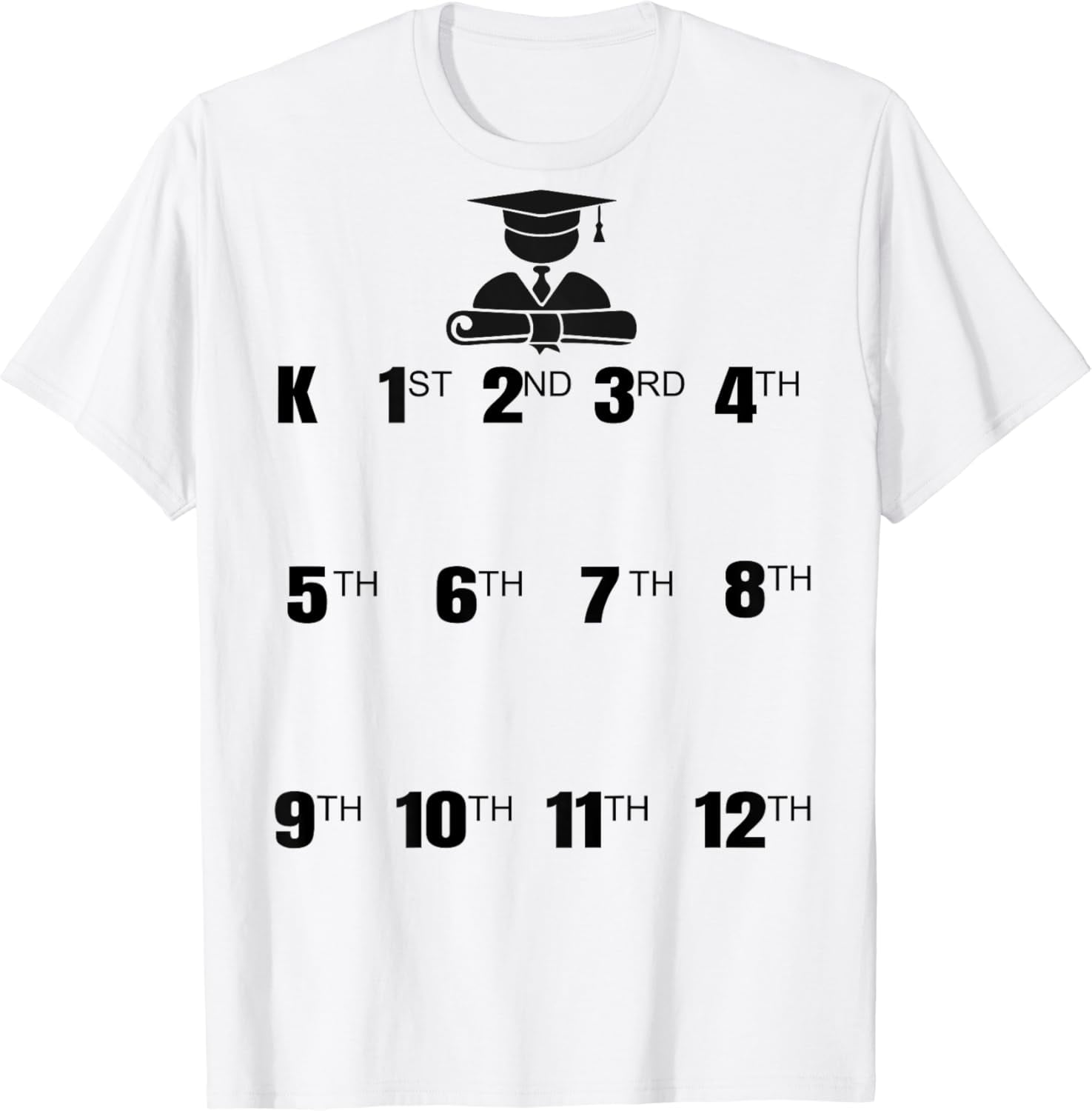 Handprint Chart Tee Grow With Me School Year Growth K-12 T-Shirt ...