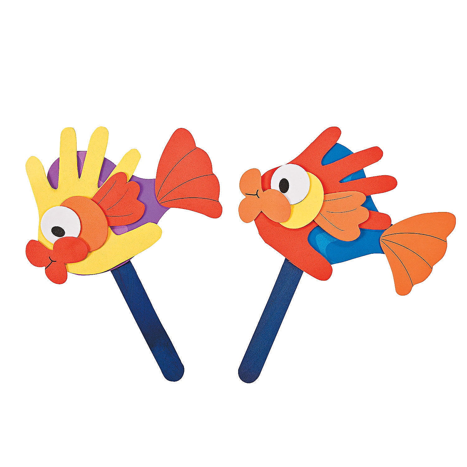 Handprint Fish Puppet Craft Kit- Party Favors - 12 Pieces - Walmart.com