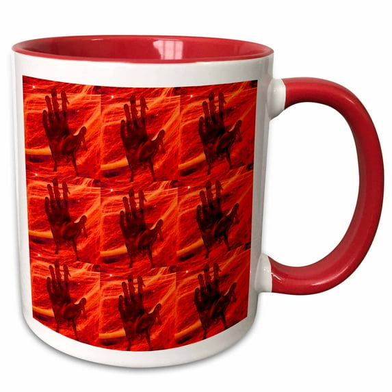 3drose, Handprint of Blood with Bloody Red Cobwebs Behind Pattern, 11oz ...