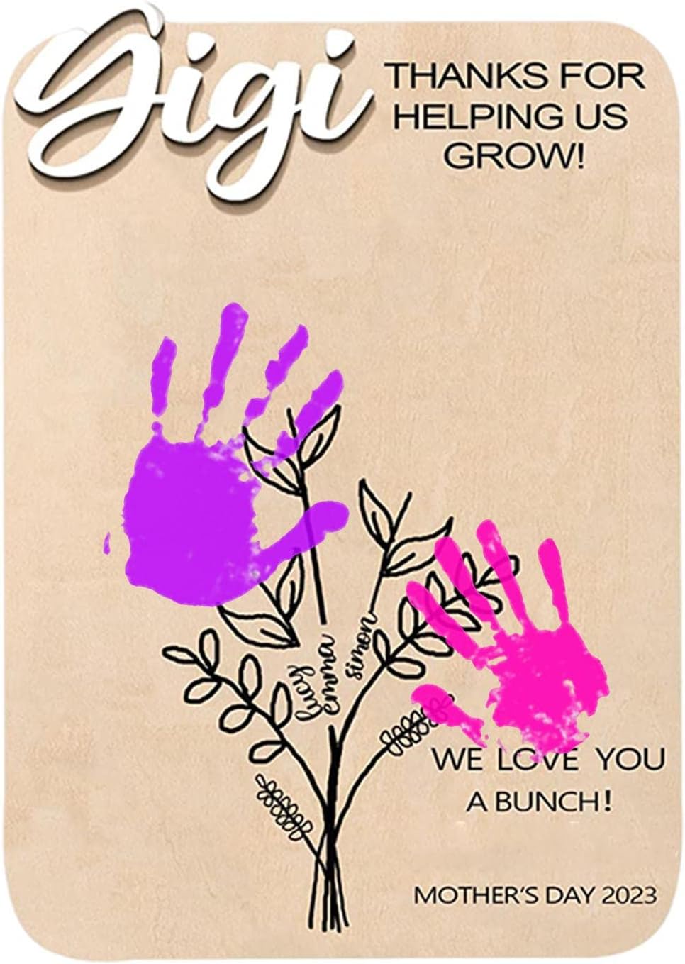 Handprint Sign,Keepsake Flower Handprint Sign,Portable Template For ...