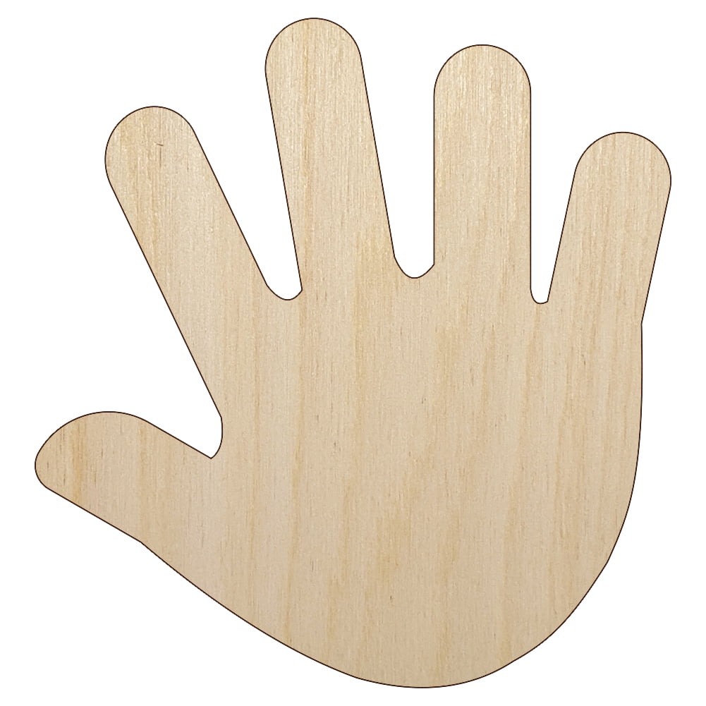 Handprint Solid Wood Shape Unfinished Piece Cutout Craft DIY Projects ...