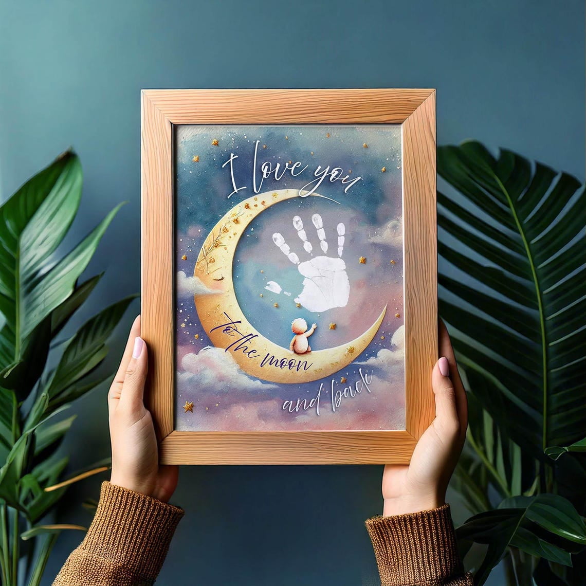 Handprint Watercolor I Love You To The Moon And Back, Craft For Kids ...