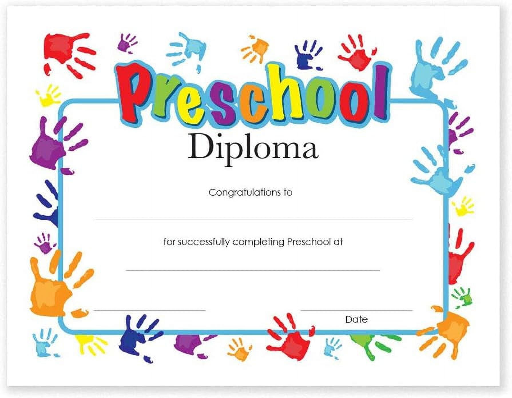 Handprints Design Preschool Diplomas, Set of 30, Graduation Accessories ...