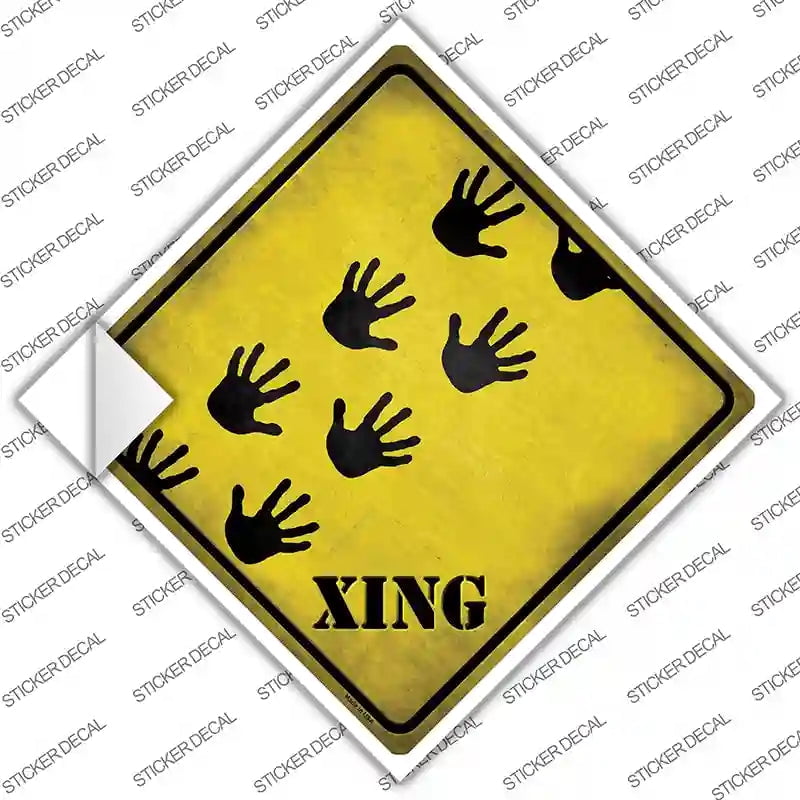 Handprints Xing Novelty Diamond Sticker Decal Large - Walmart.com