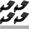 Handrail Brackets, 4 Pcs Heavy Duty Hand Rail Brackets, Black Square ...