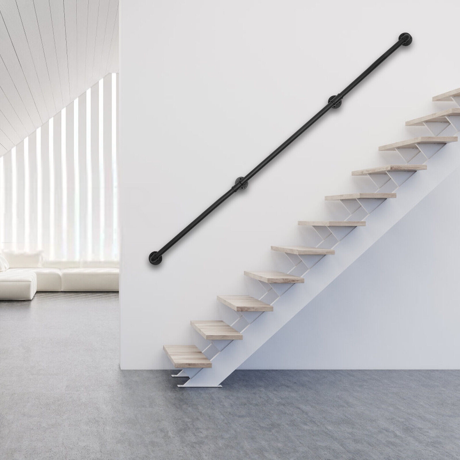 Handrail For Steps Stair Railing Hand Rail Kit Wall-mounted For Indoor ...