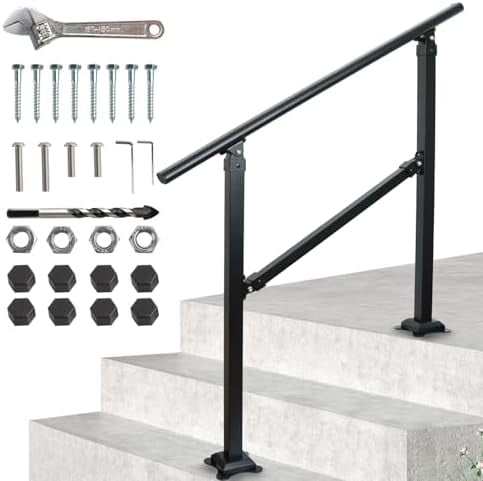 Handrail Railing, Single Post Handrail, Stair Railing for Concrete ...
