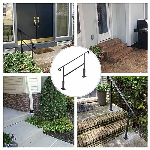 Handrail for Outdoor Steps 5 Ft Wrought Iron Step Handrail fit 1-3 ...